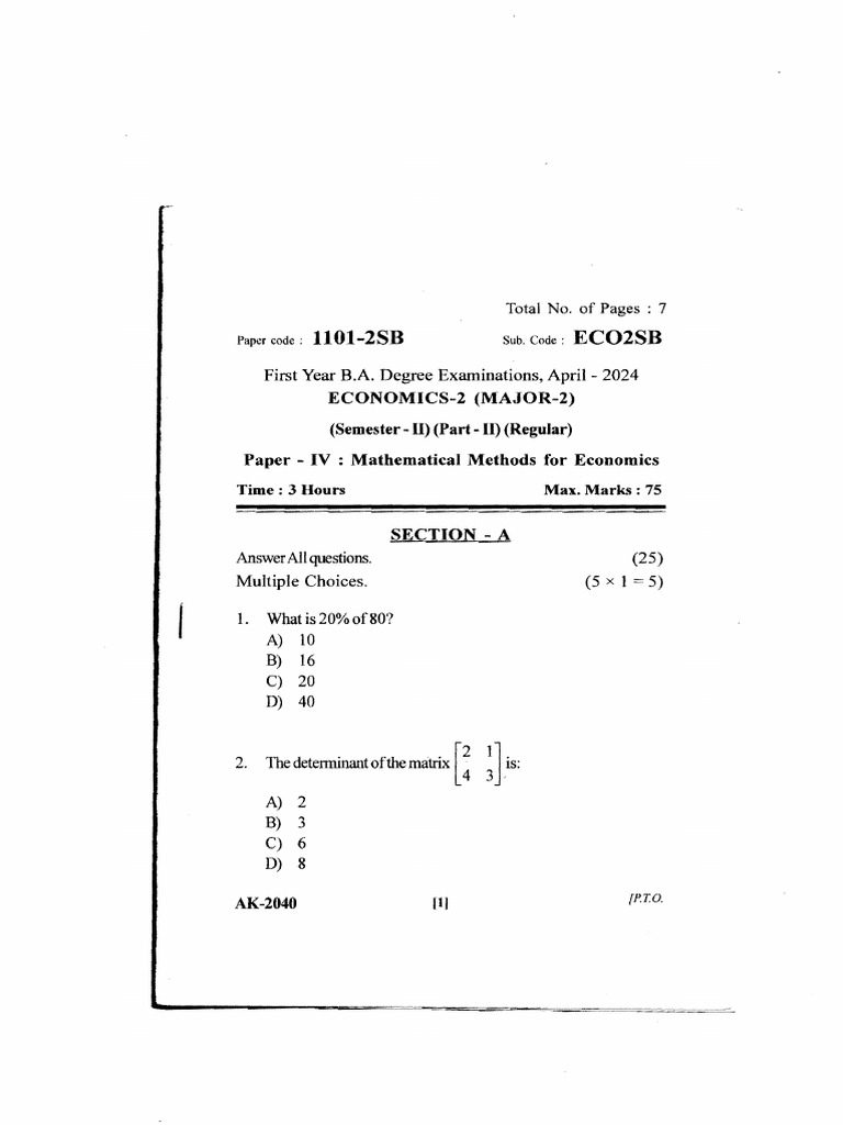 Mathematical Methods For Economics Pdf Mathematics Mathematical