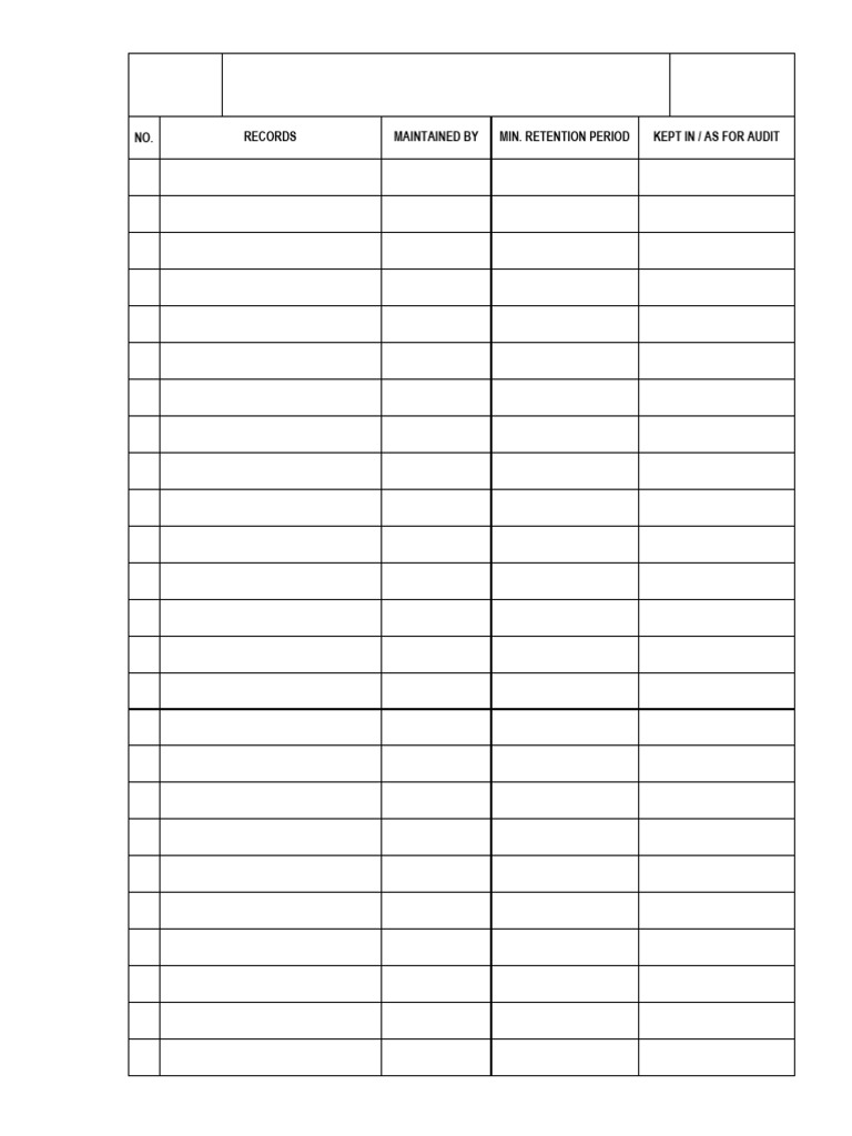 Record Retention Table | PDF