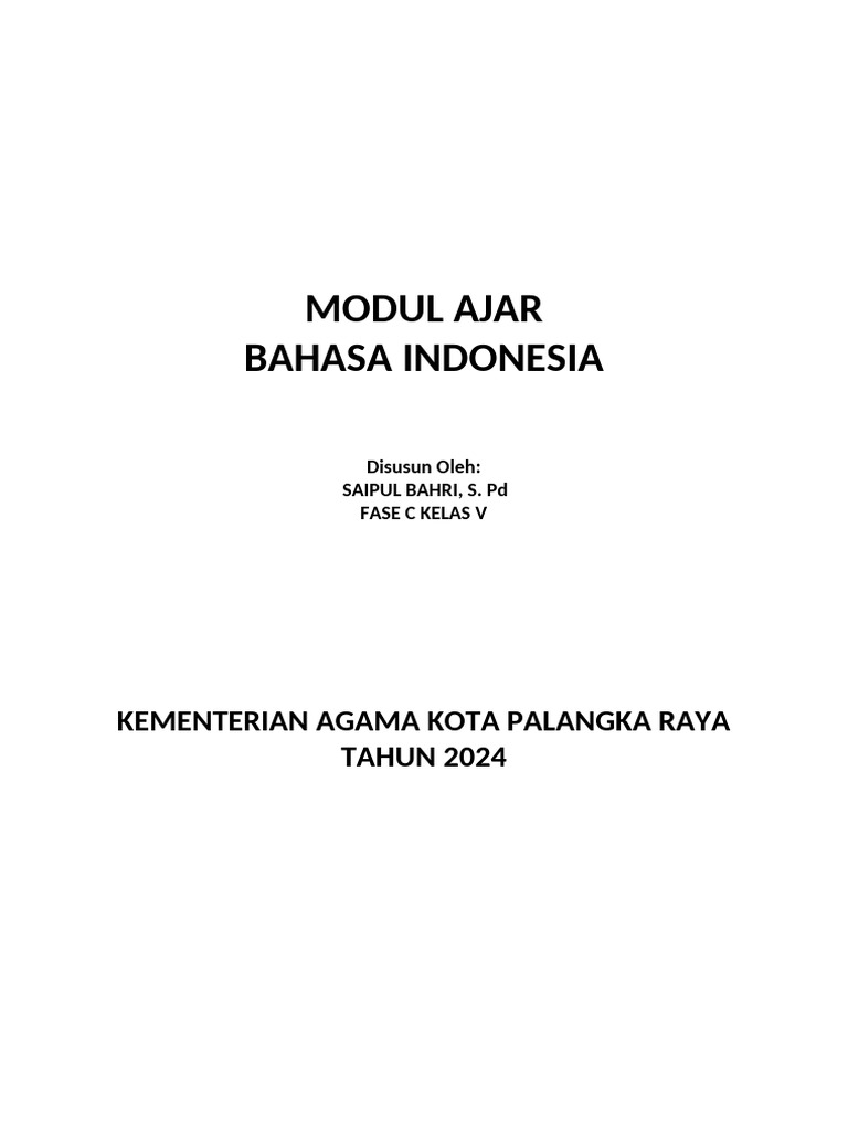 Contoh Modul Ajar | PDF