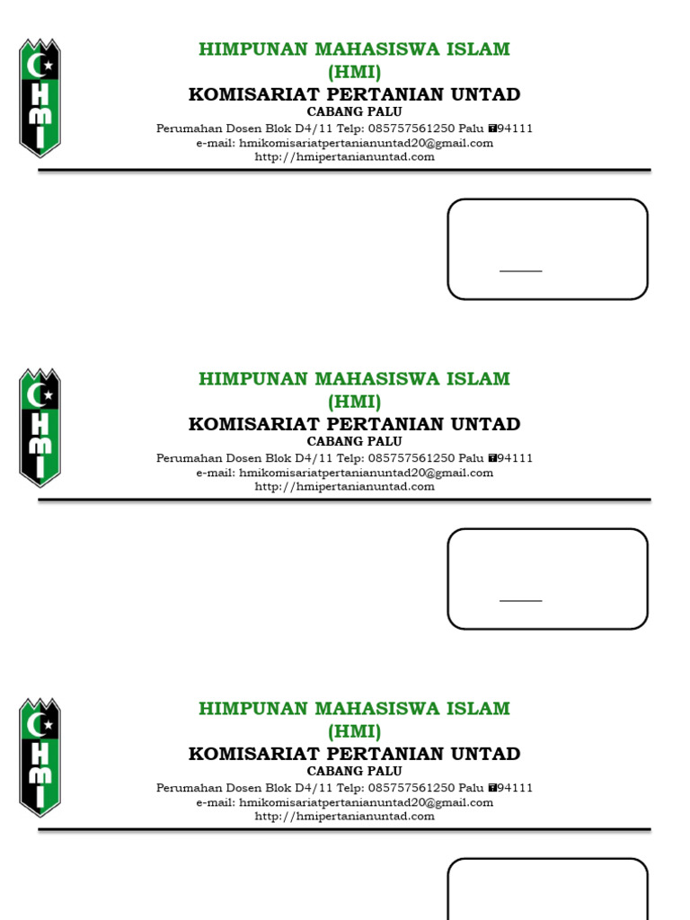 Surat Internal HMI Kom. Pertanian UNTAD | PDF