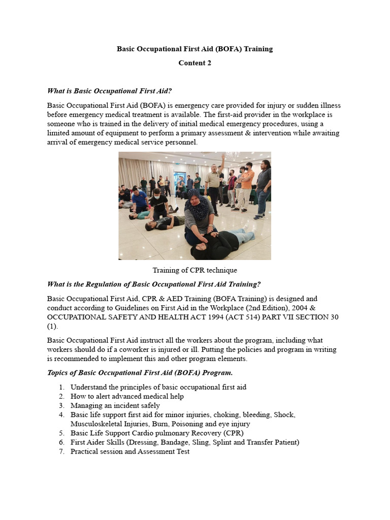 08 - Basic Occupational First Aid | PDF