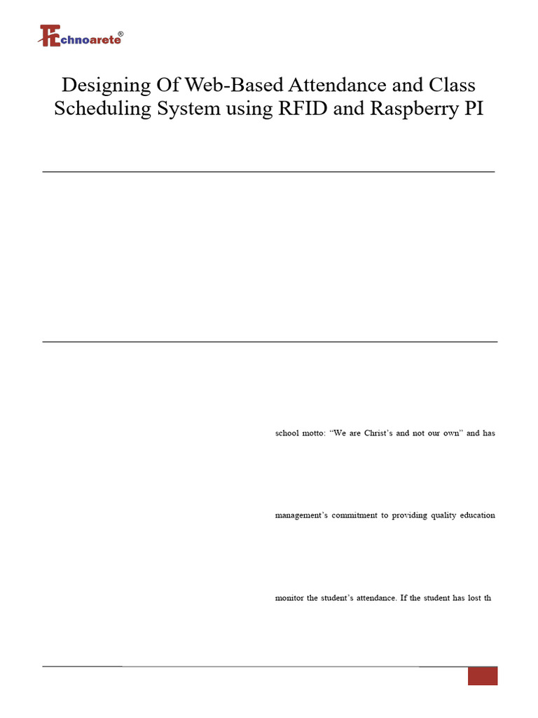 Designing Web Based Attendance | PDF | Radio Frequency Identification ...