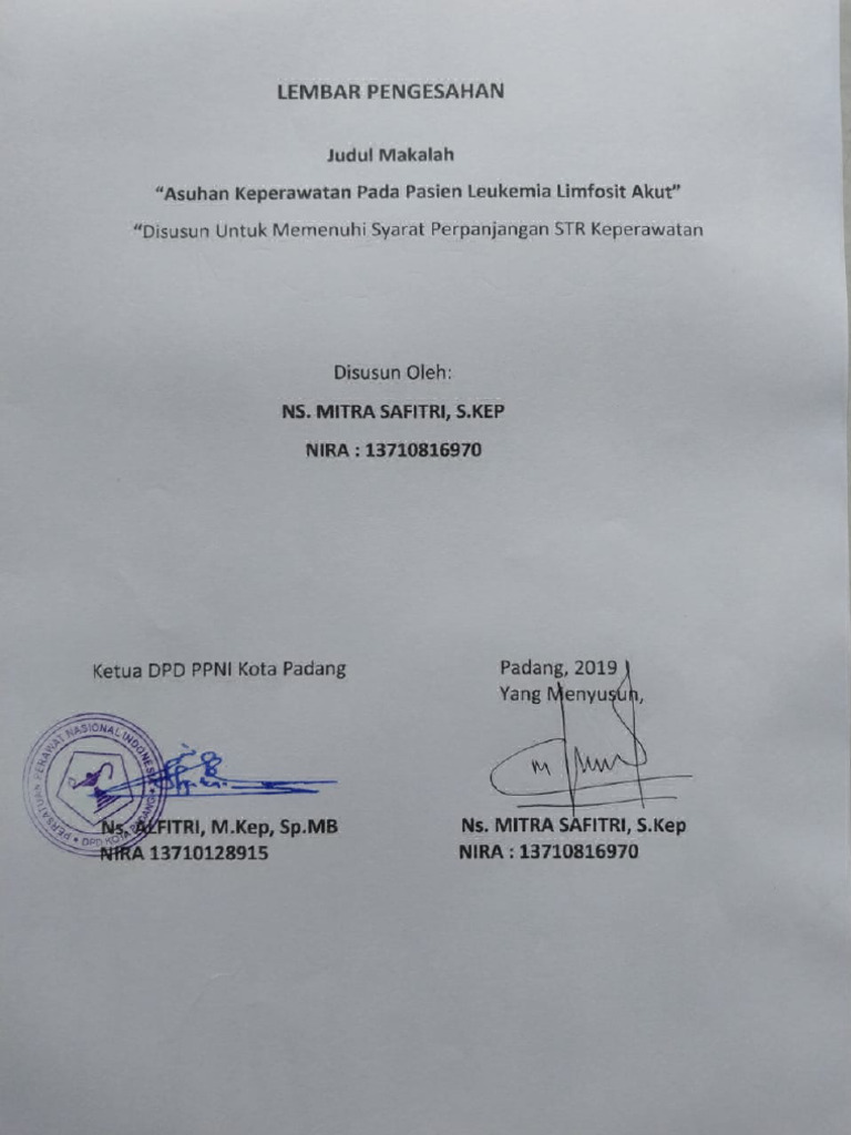 Askep ALL 2019 | PDF