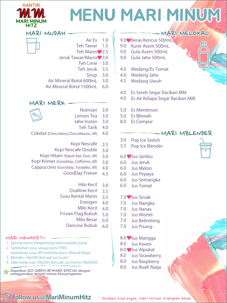 Menu Minuman dan Makanan Mari Minum | PDF