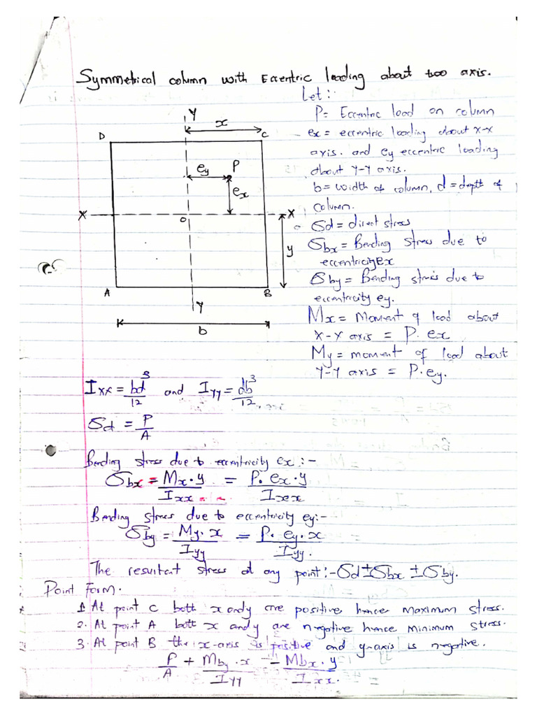 Symmetrical Column With Eccentric Loading About Two Axis | PDF