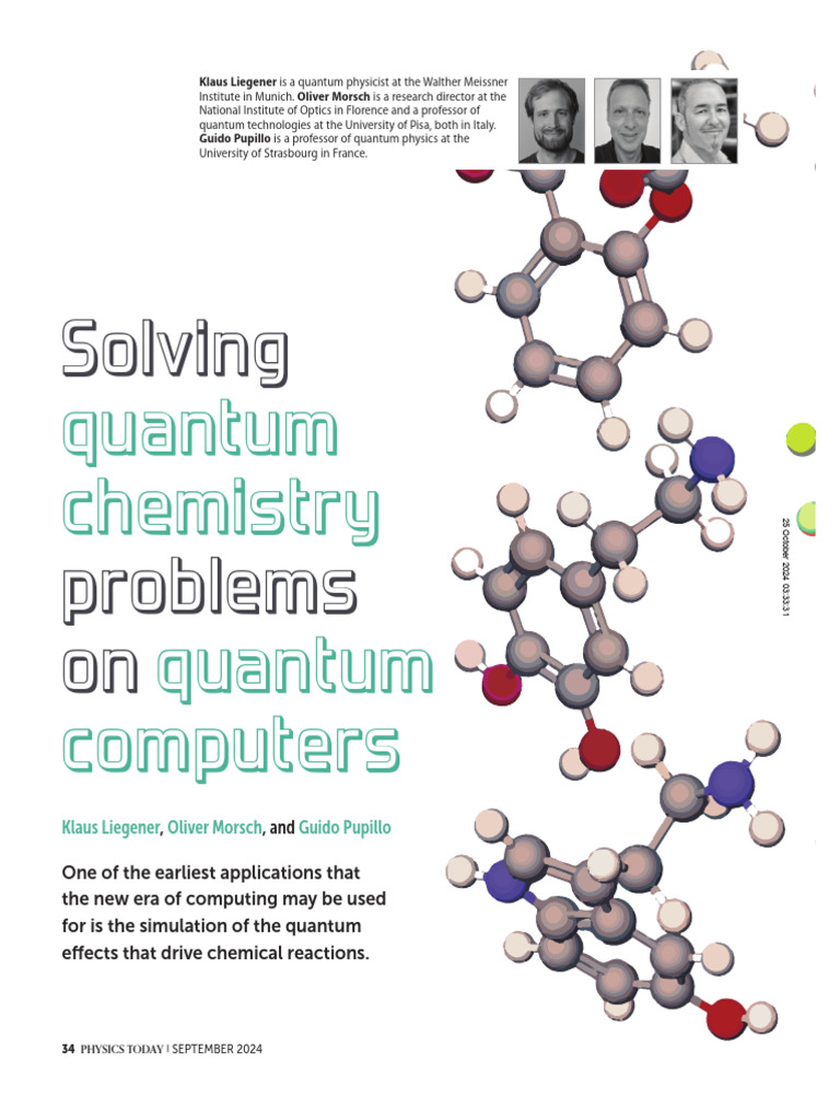 Quantum Computing in Chemistry | PDF | Quantum Computing | Applied And Interdisciplinary Physics