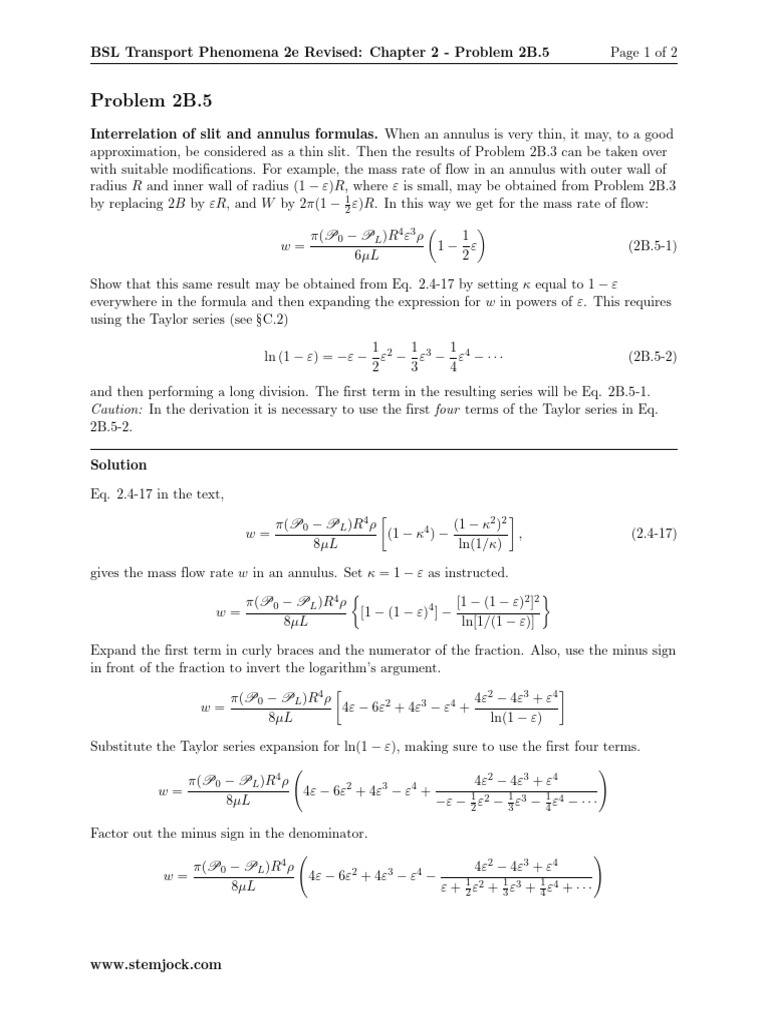 Annulus Flow Rate Derivation Explained | PDF | Mathematical Analysis ...