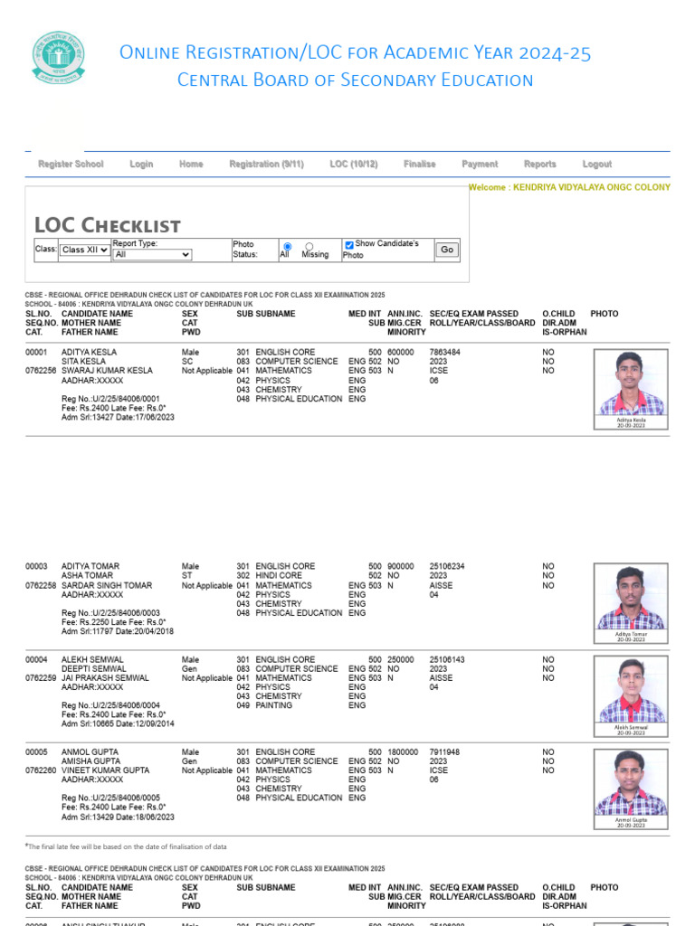 XII LOC Final Checklist | PDF | Student Assessment And Evaluation | Schools