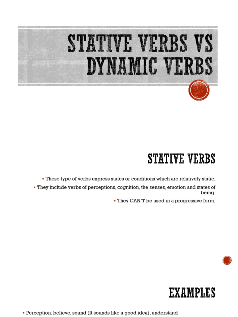 Static vs. Dynamic Verbs Explained | PDF