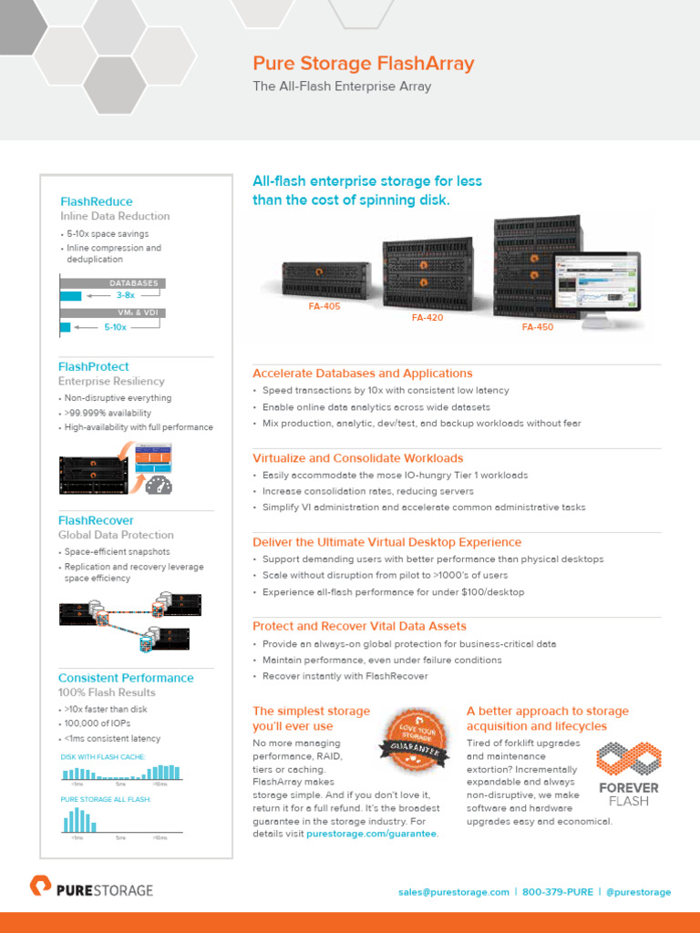 Pure Storage FlashArray Datasheet | PDF | Databases | Replication (Computing)