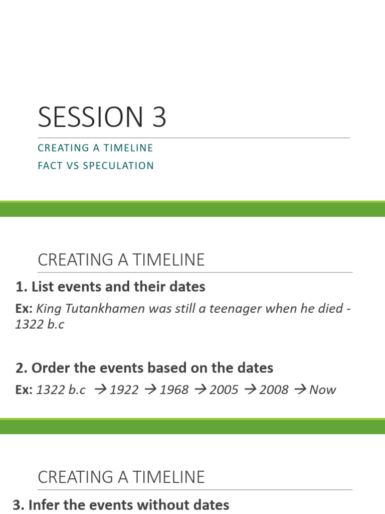 RW1 - SESSION 3 Timeline + Fact Vs Speculation | PDF | Subject (Grammar ...