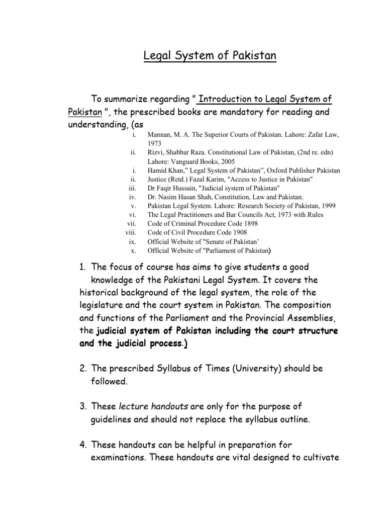 Legal System of Pakistan-Lecture | PDF | Alternative Dispute Resolution | Appeal