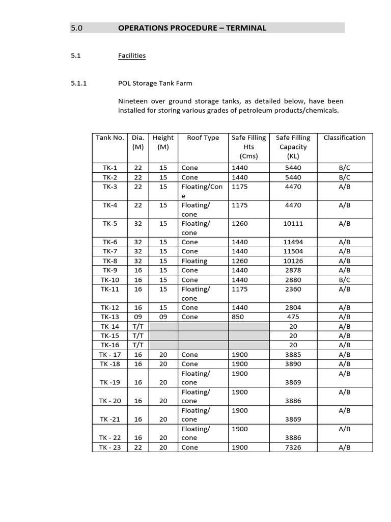 05 Operations Procedure - Terminal | PDF | Pump | Liquefied Petroleum Gas