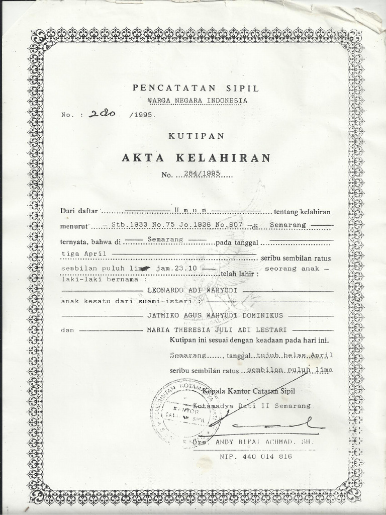 AKTA ANAK No 1 | PDF