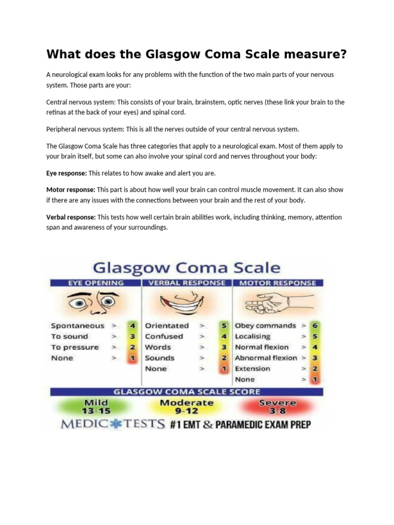Glasgow Coma Scale | PDF