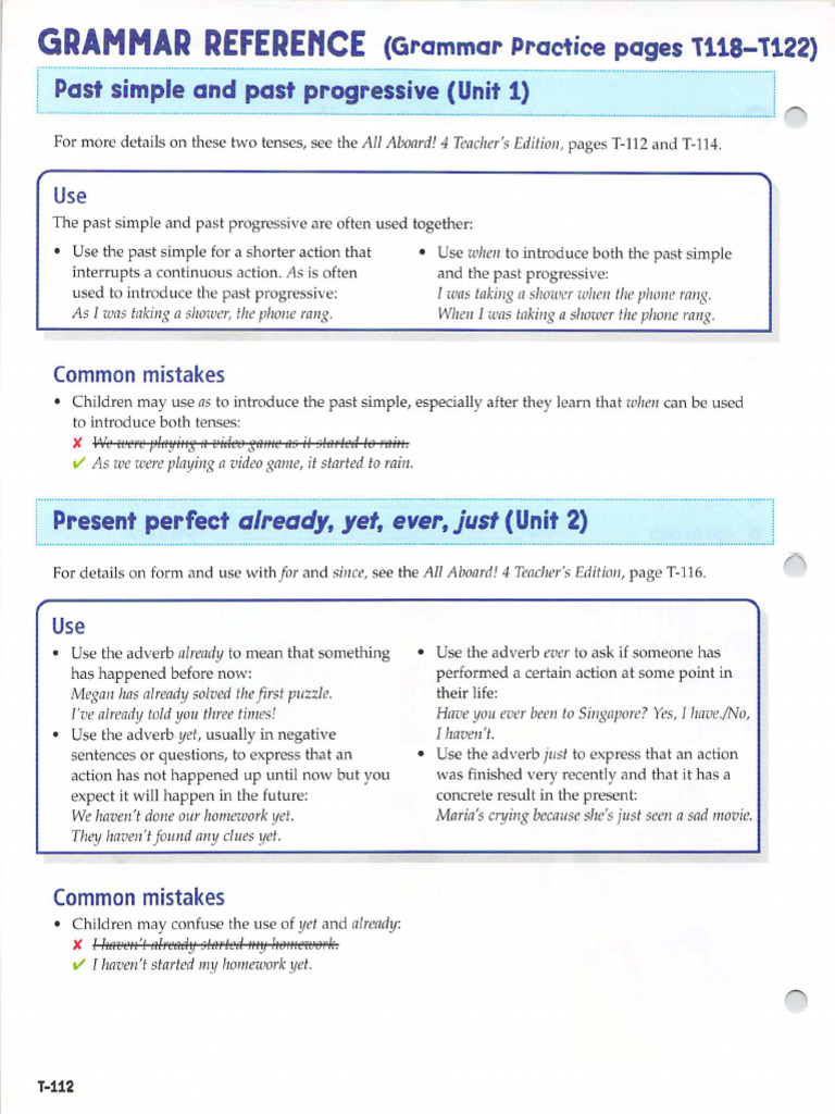All Aboard 5 Grammar Reference | PDF