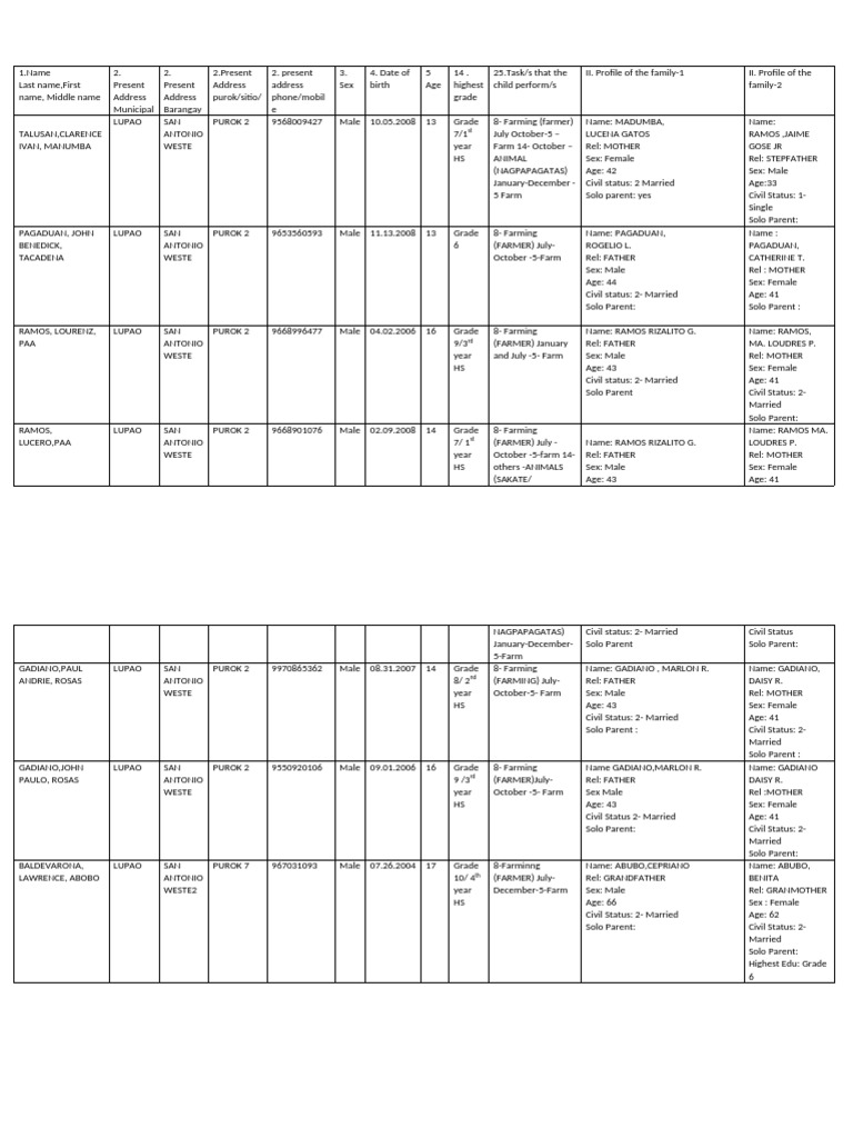 Danniella and Berna ABM GRADE 12 | PDF | Childhood | Family