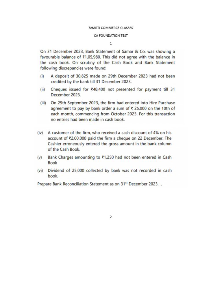 Brs & Inventory Test | PDF