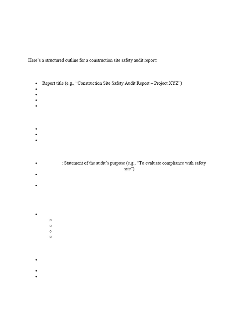 Construction Safety Audit Report | PDF | Audit | Auditor's Report