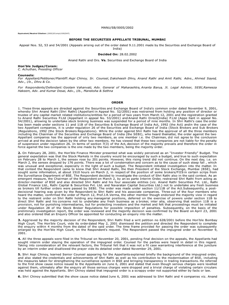 Anand Rathi | PDF | Stocks | Stock Exchange