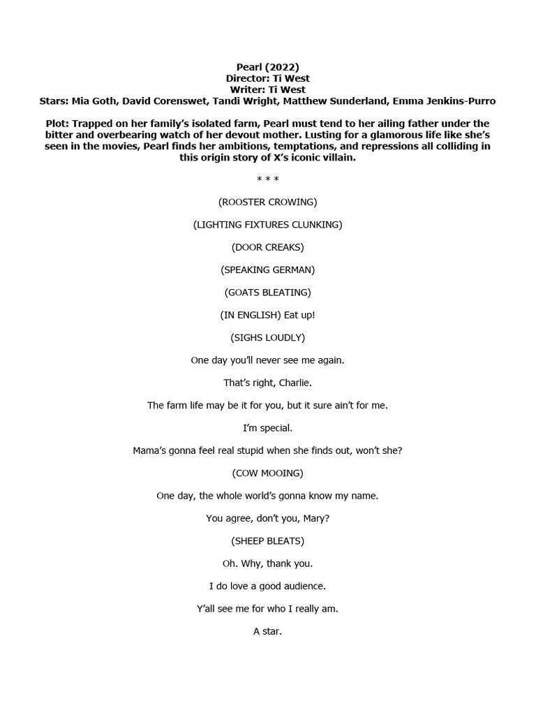 Pearl's Monologue: Dreams and Despair | PDF