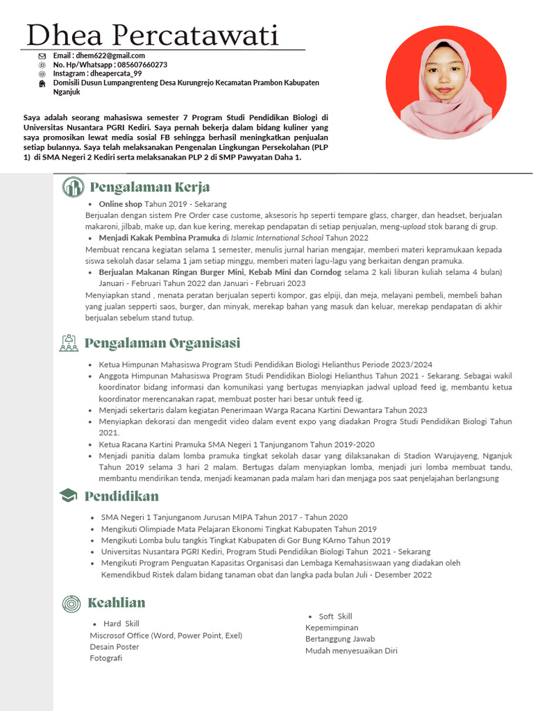 CV Dhea Percatawati | PDF
