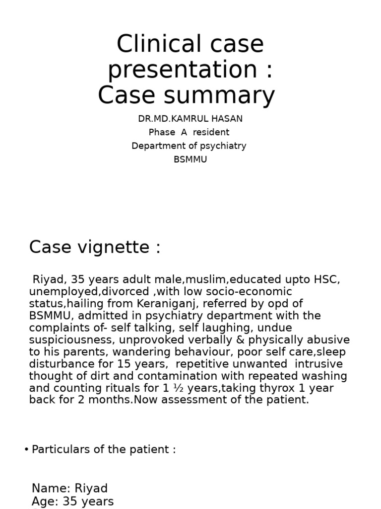 Case Summary F20 | PDF | Human Diseases And Disorders | Mental Health