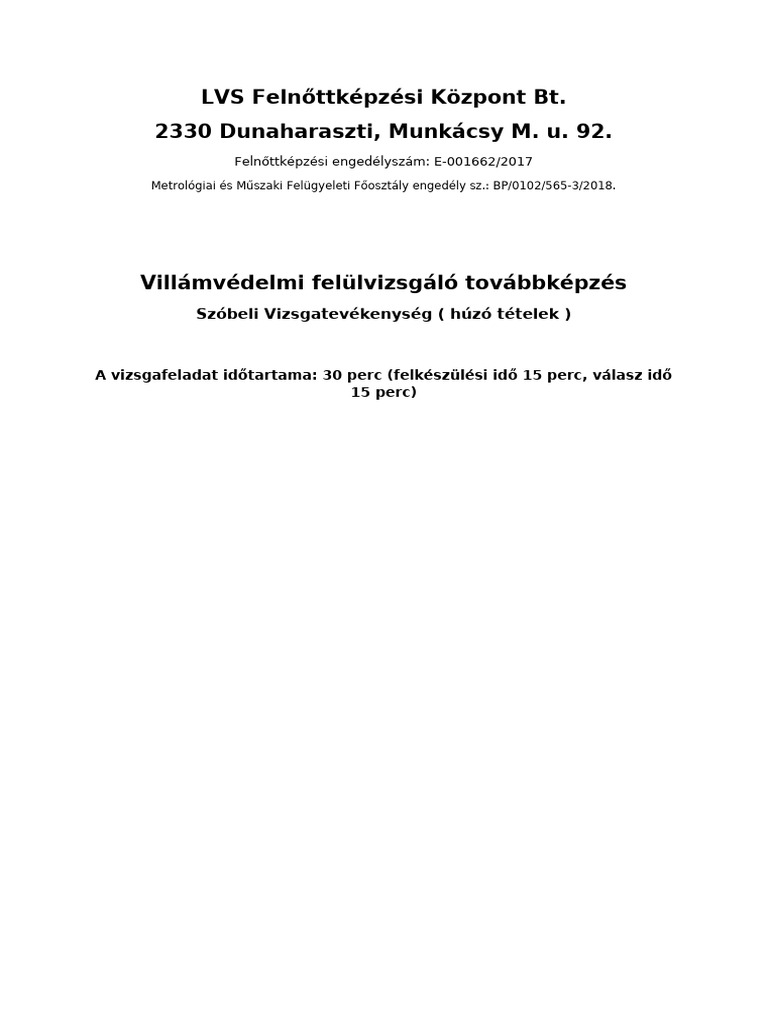 Szobeli-Kerdesek VVF 2018 | PDF