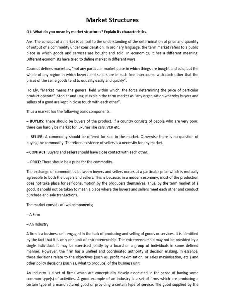 Unit 4 Market Structures | PDF | Economic Equilibrium | Perfect Competition