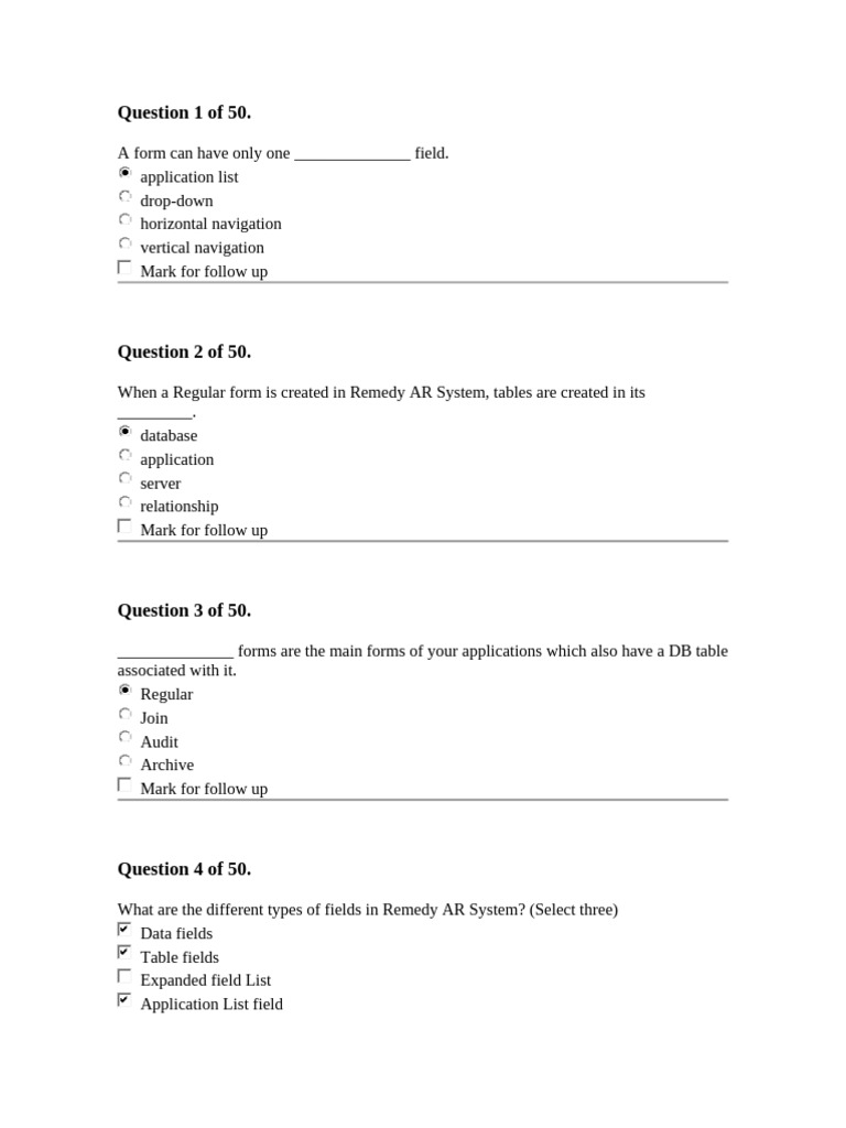 Remedy AR System Quiz Questions | PDF | Command Line Interface | Server ...