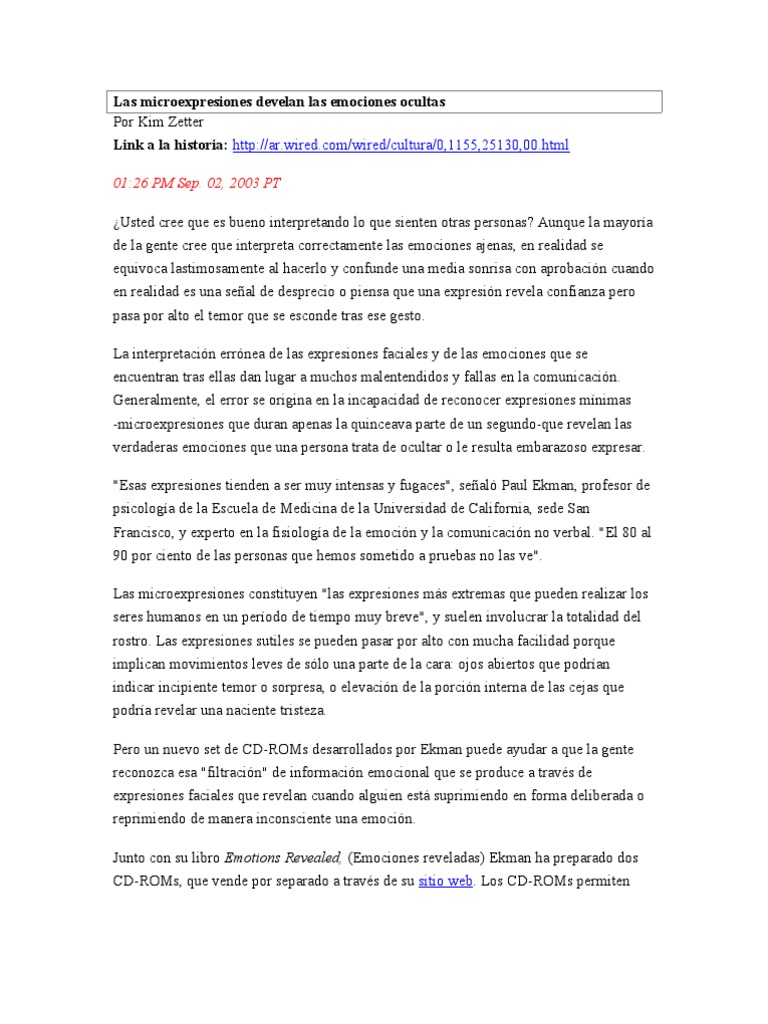 Las Siete Emociones - Las Emociones As | PDF | Las emociones ...