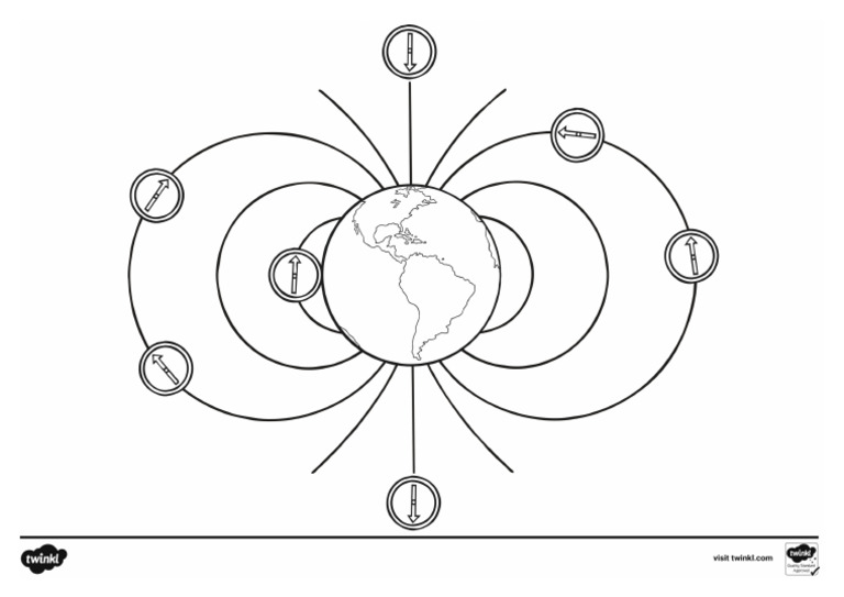 T TP 2670733 Earths Magnetism Magnetic Field Colouring Sheet - Ver - 1 ...