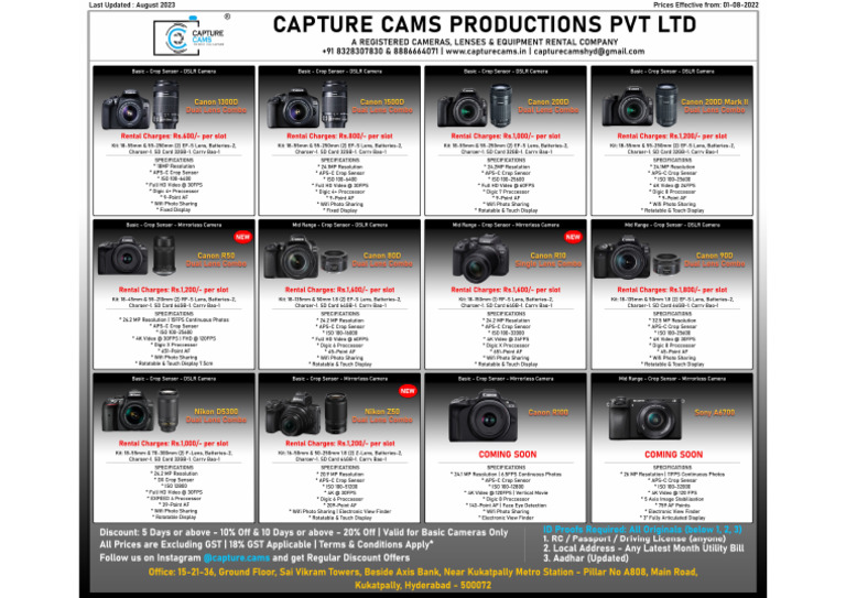 Basic & Midrange Cameras Catalog - Updated Aug 2023 | PDF
