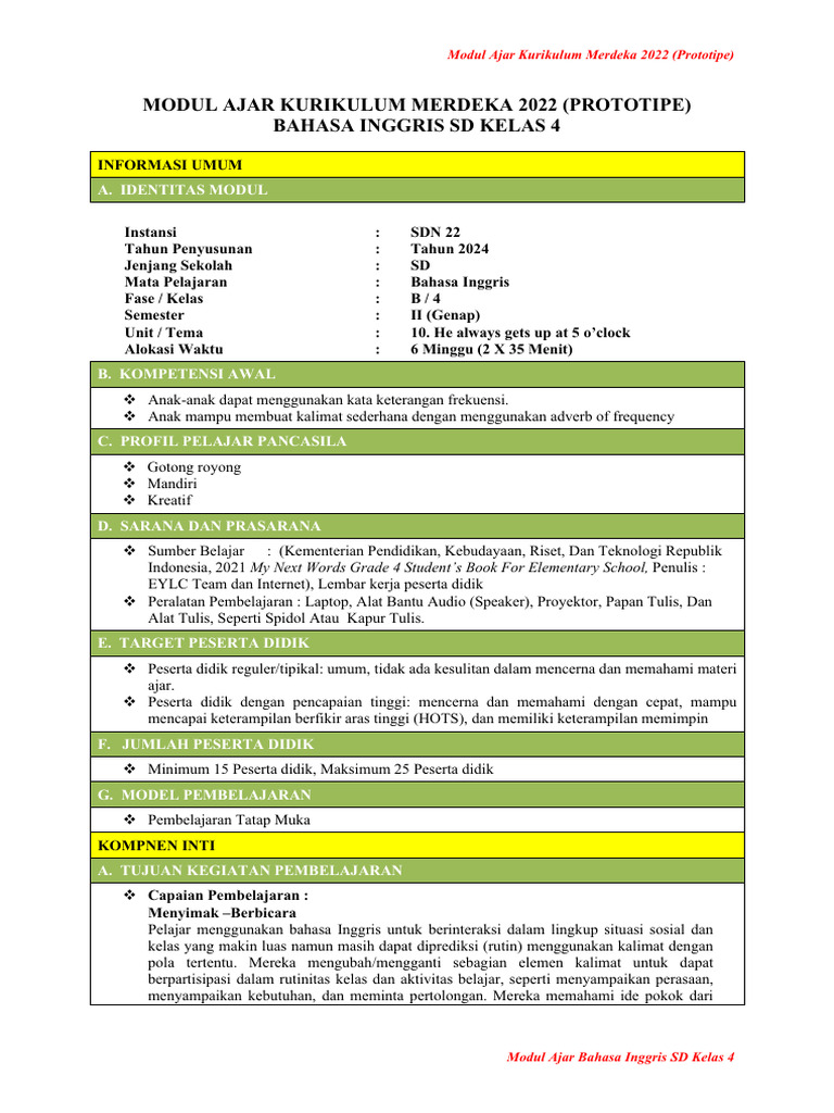 XModul Ajar Bi2 | PDF | Seni & Disiplin Bahasa
