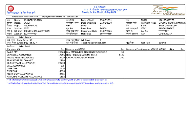 Pay Slip Pdf202409 | PDF