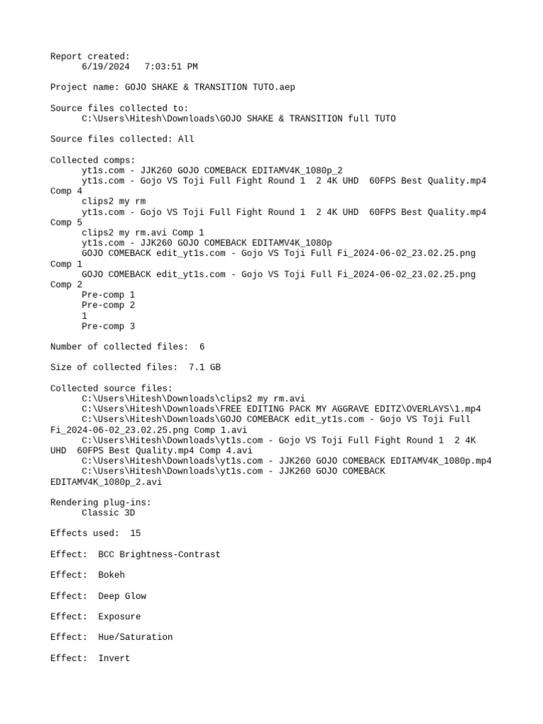 GOJO SHAKE & TRANSITION TUTOReport | PDF