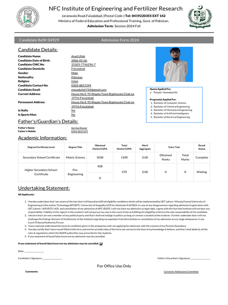 NFC Form | PDF | Justice | Crime & Violence