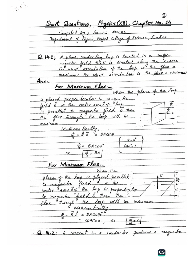 Physics 2nd Year PCTB Ch. 14, 15 Short Questions | PDF