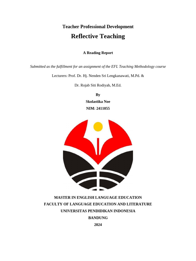Reflective Teaching - Skolastika Noe | PDF | Teachers | Reflective Practice
