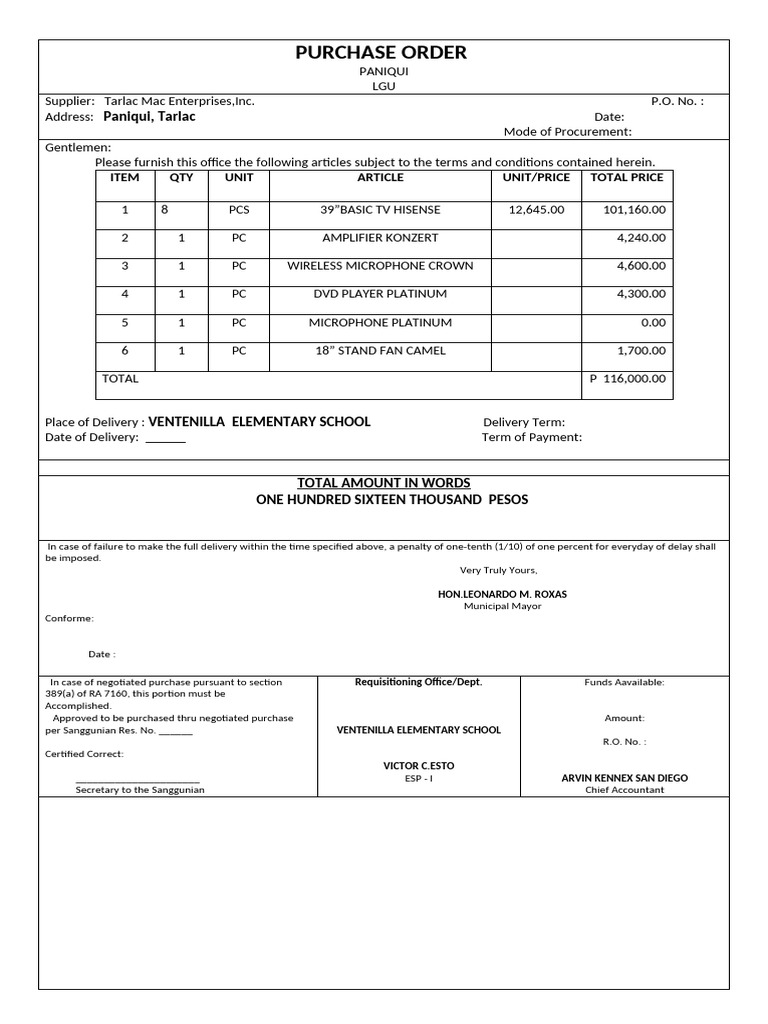 Purchase Order | PDF