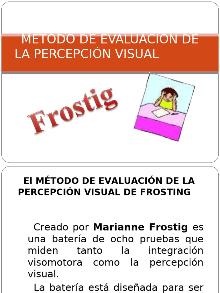 Presentacion Del Test Frostig | PDF | Percepción | Evaluación