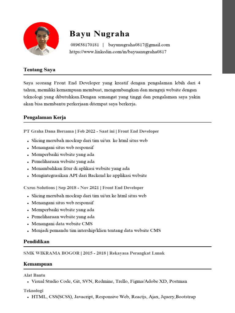 CV Detail - Bayu Nugraha | PDF