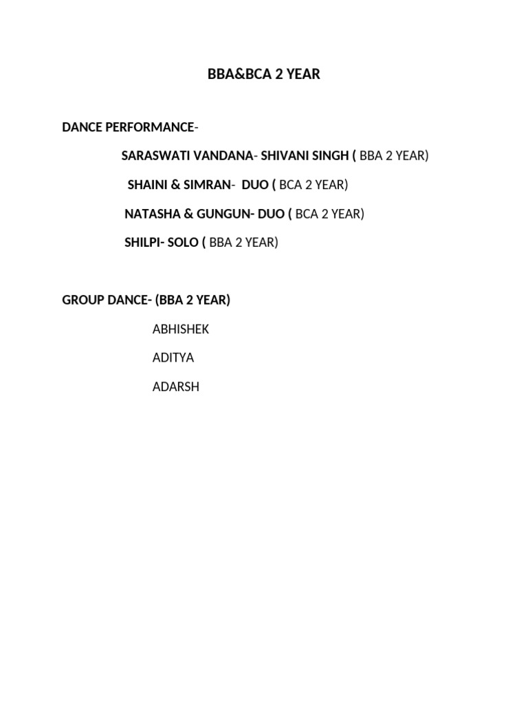 Bba-Bca 2 Year Performances | PDF