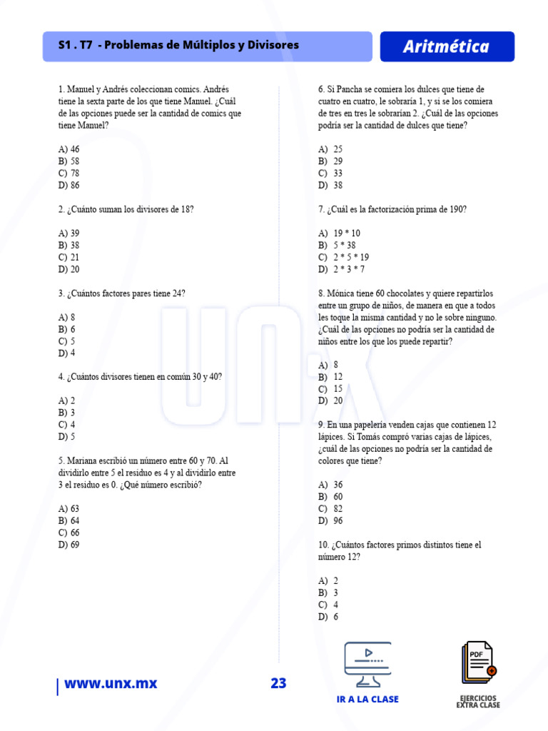 S1 T7 Problemas de Múltiplos y Divisores | PDF