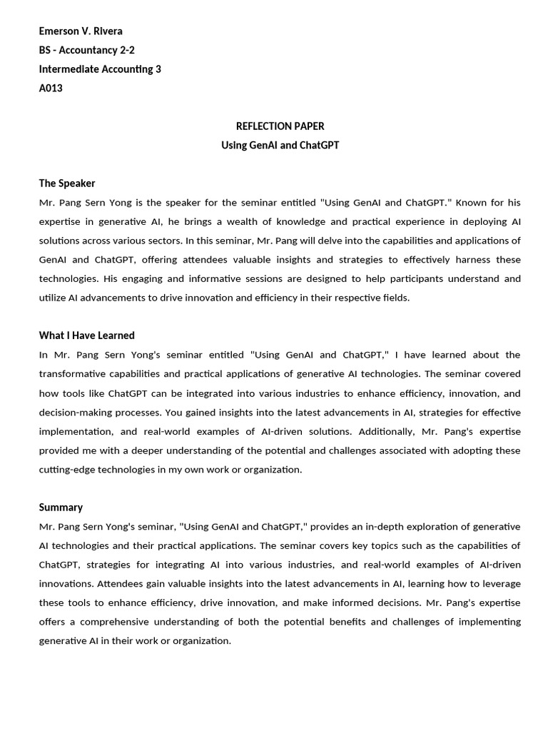 GenAI & ChatGPT Seminar Insights | PDF