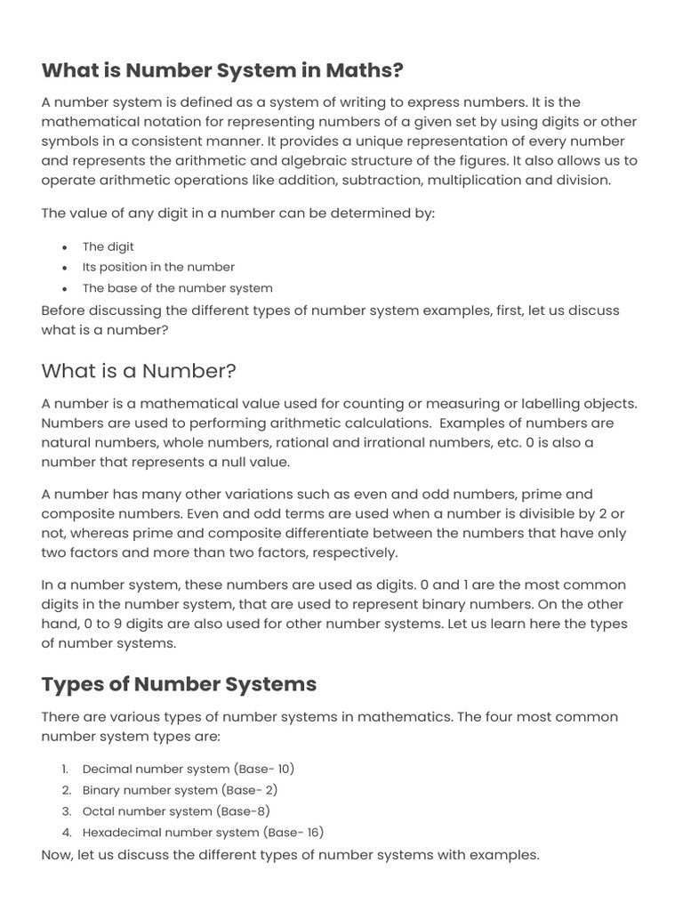 11th CS NumberSystem-Maths | PDF | Numbers | Arithmetic