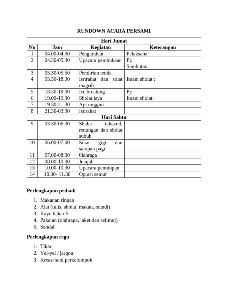 Ndown Acara Persami | PDF