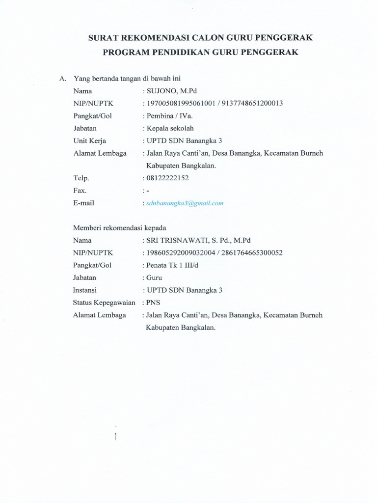 Rekom CGP Angkt 8 | PDF