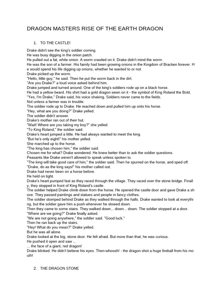 Dragon Masters Rise of The Earth Dragon | PDF | Dragon