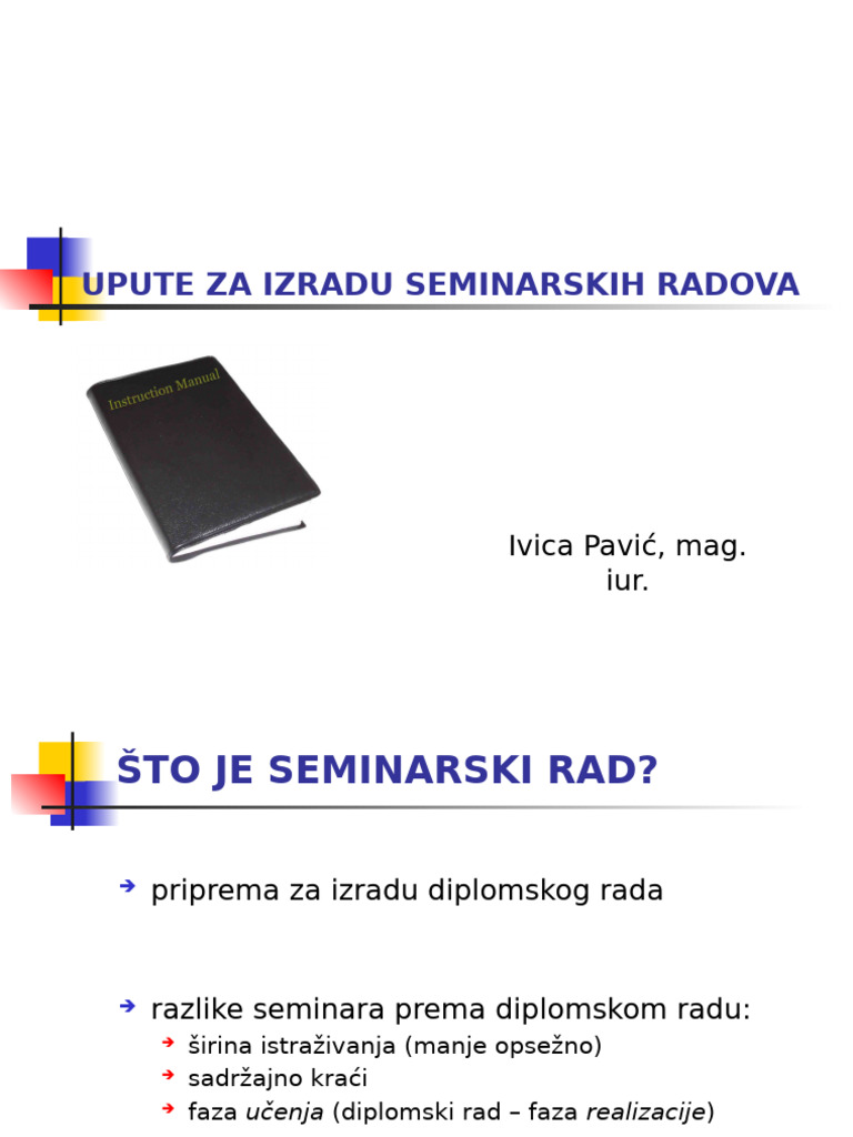 Upute Za Izradu Seminarskog Rada-1 | PDF